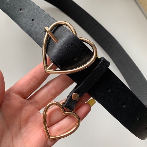 Accessories | Gold Heart Shaped Buckle Belt | Poshmark
